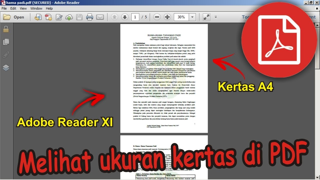 Cara Melihat Ukuran Kertas di PDF | Adobe Reader 11 (XI) • #tutorial # ...