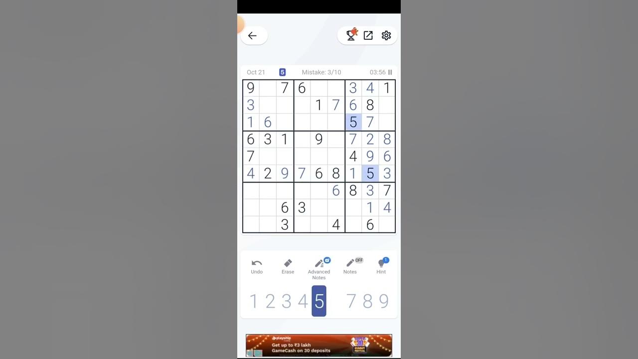 Sudoku Daily Challenge || 21st October, 2022 - YouTube