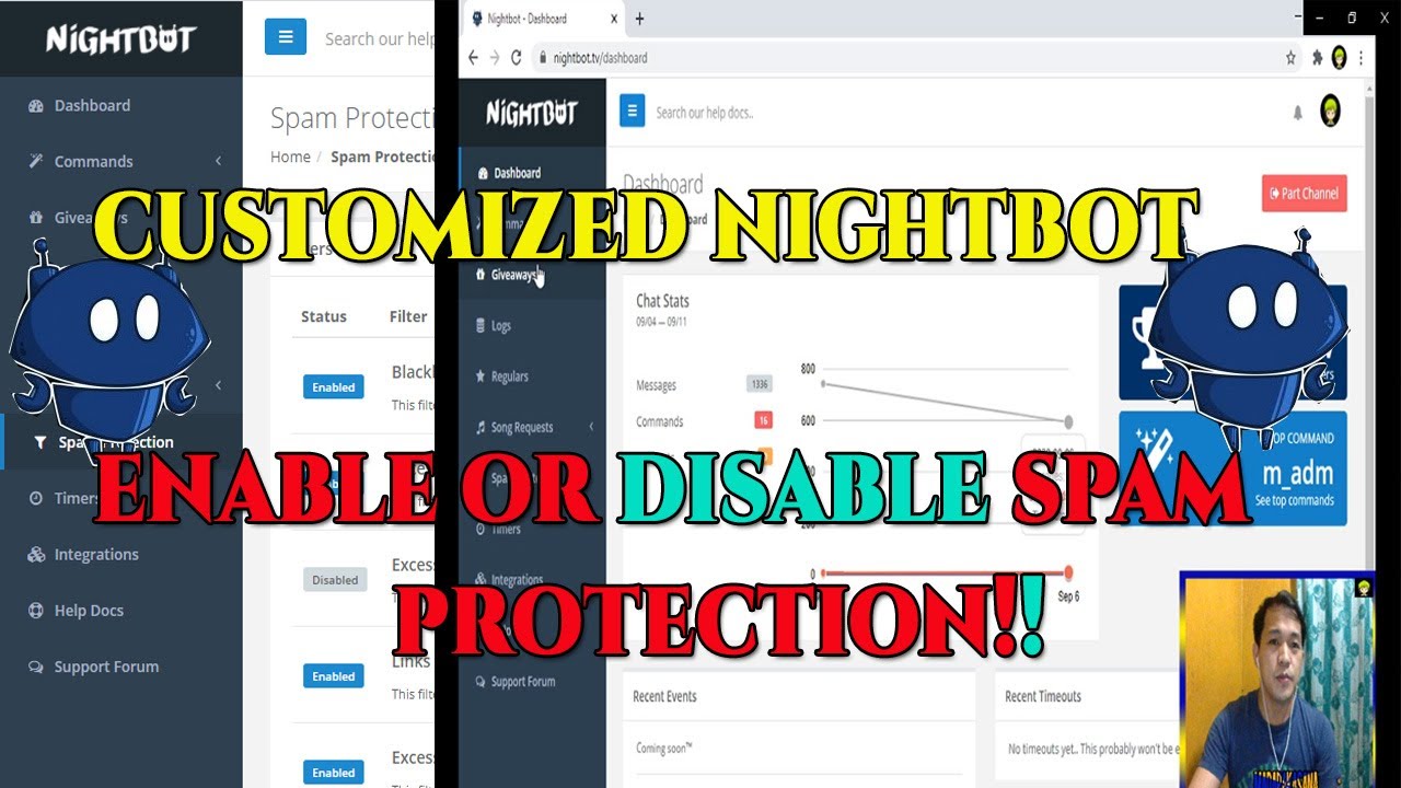 How to Customize Nightbot, (Enable or Disable Spam Protection) - YouTube