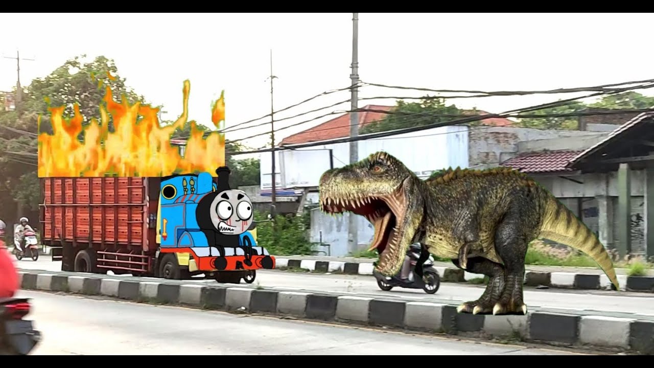 Truk Berkepala Thomas Exe Lucu di Hadang T-Rex,Truk Canter Mbois,Truk ...