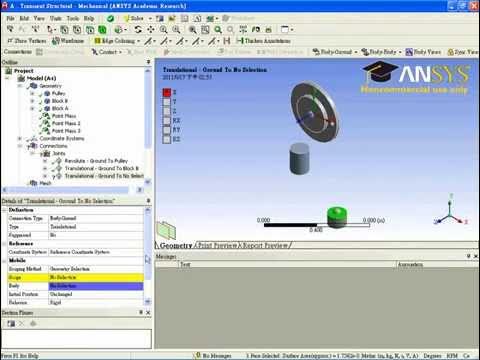 Ansys :Blocks and Pulley - YouTube