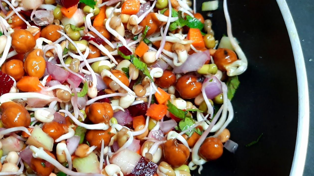 Mixed Vegetable sprouts salad | How to prepare sprouts salad | Healthy ...