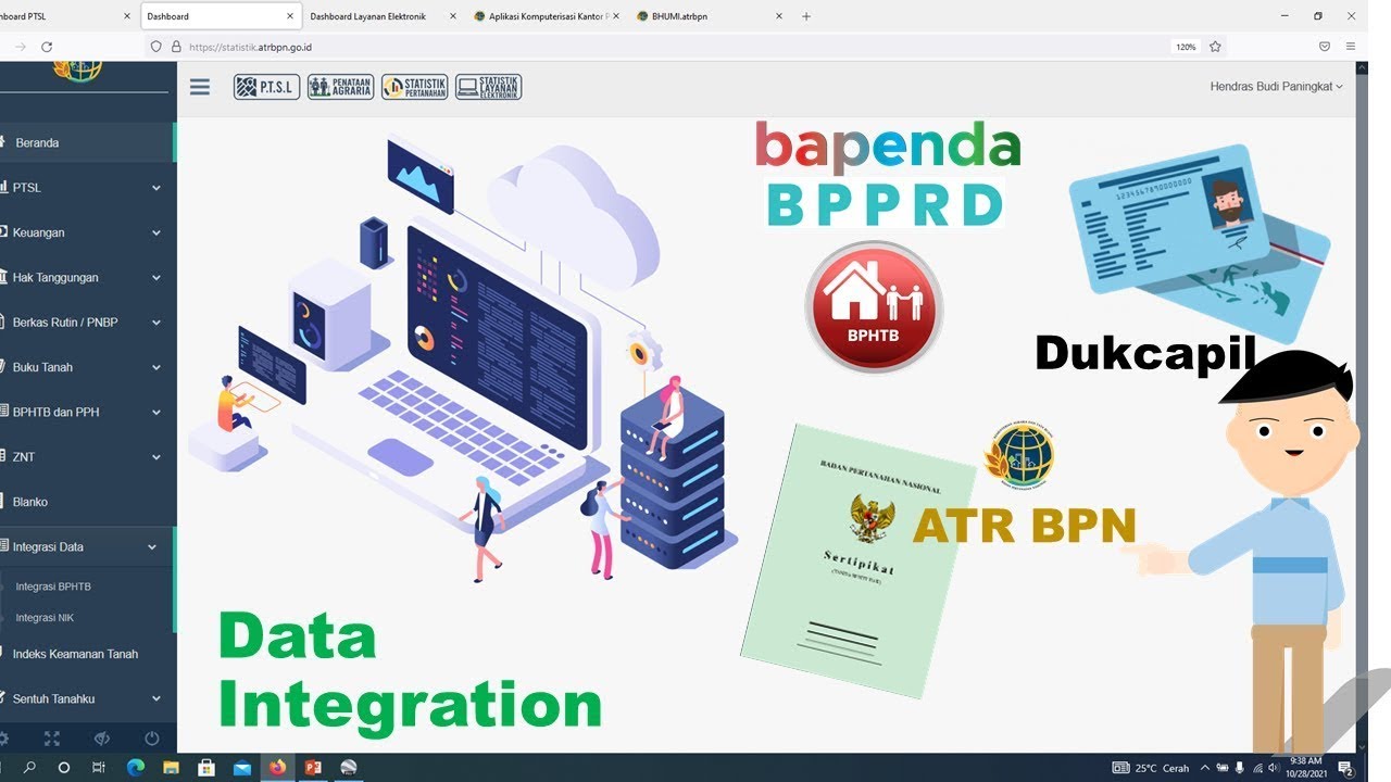 Integrasi Data BPHTB dan NIK atau KTP di Kementrian ATR BPN - YouTube