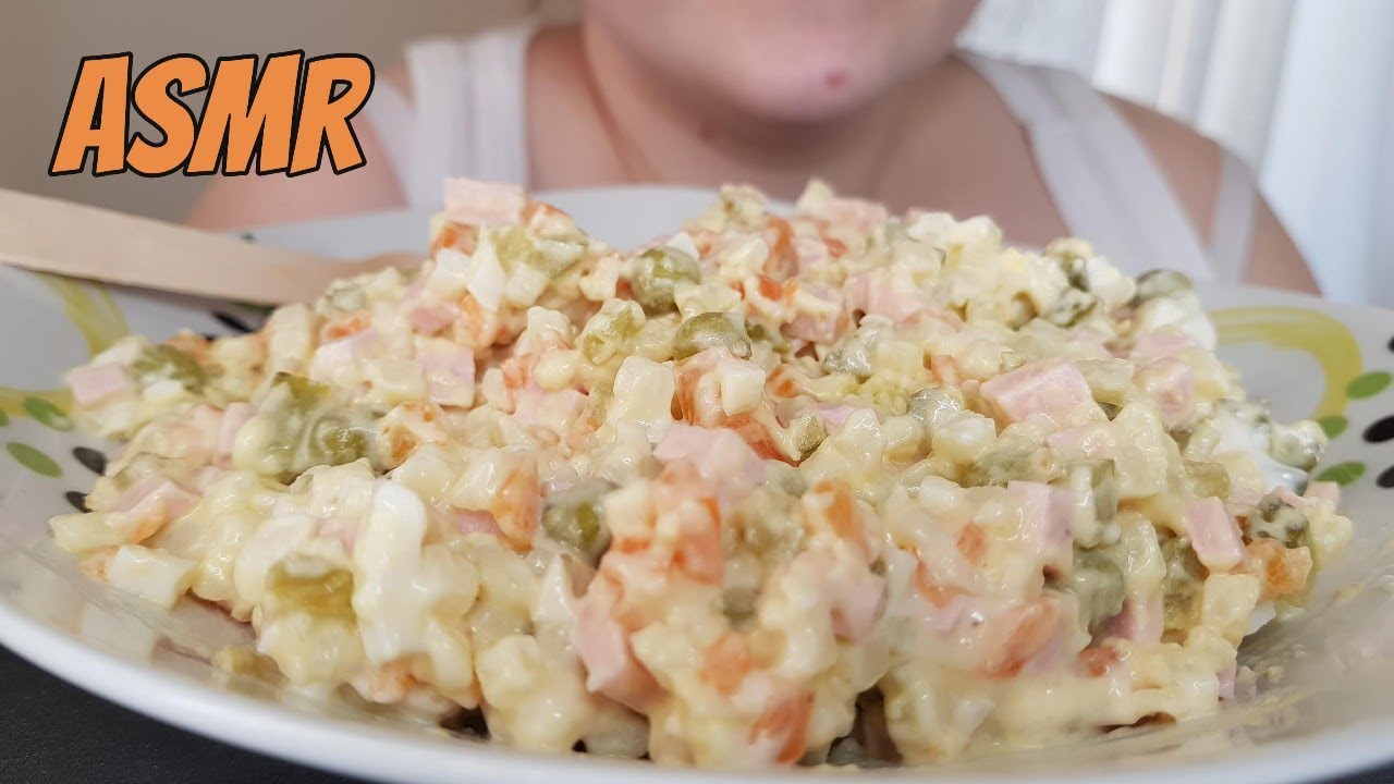ASMR MUKBANG EATING SOUNDS RUSSIAN SALAD | АСМР ОЛИВЬЕ - YouTube