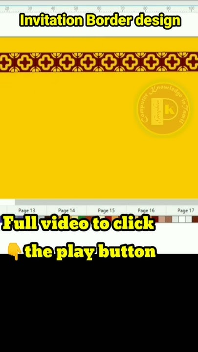 Invitation border design in Coreldraw tutorial in tamil - YouTube
