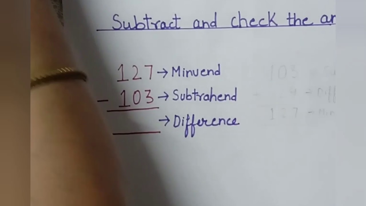 Subtract and check the answer। For class 3 - YouTube