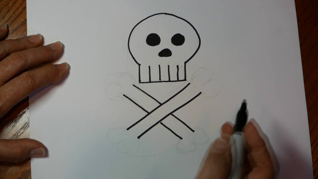 How to Draw a Cartoon Skull - YouTube
