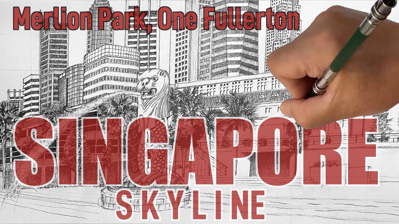 How to Draw the Merlion Park in Singapore - YouTube