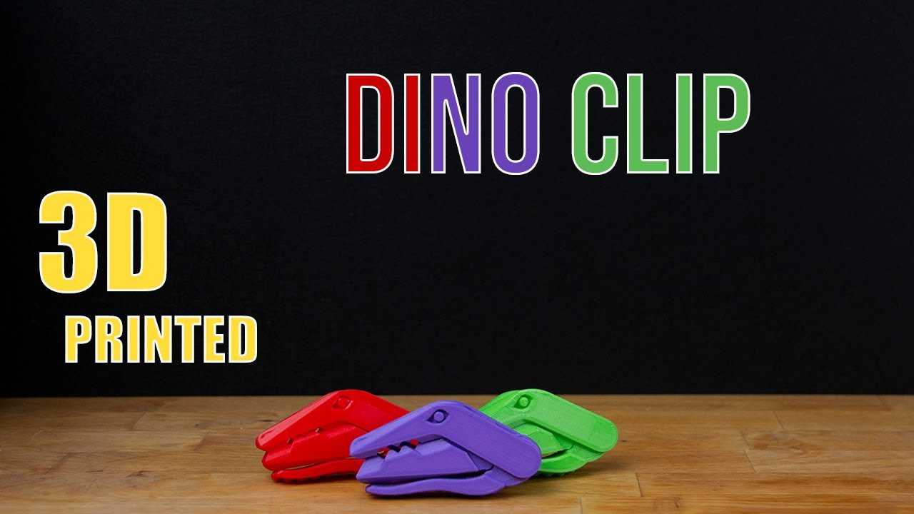 3D Printed Dino Clip Mechanical CAM Chip-Clip - YouTube
