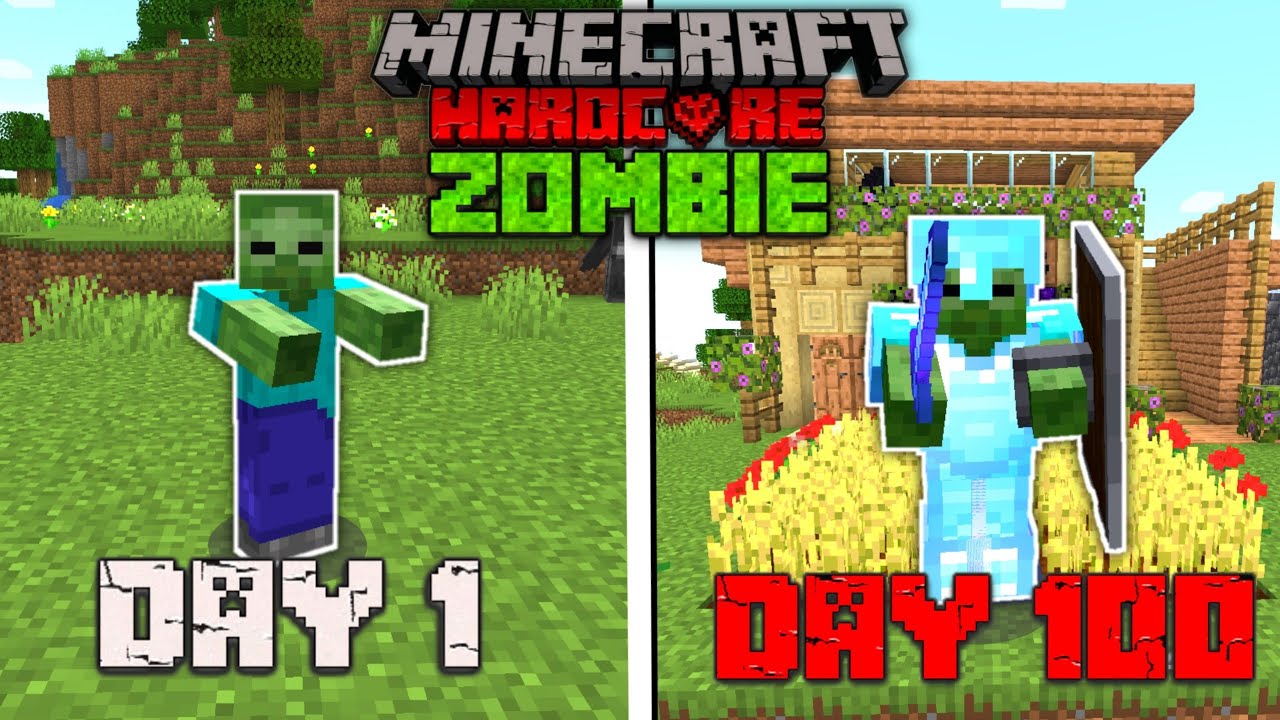 Surviving 100 Days In Minecraft Hardcore As A Zombie (Hindi) - YouTube