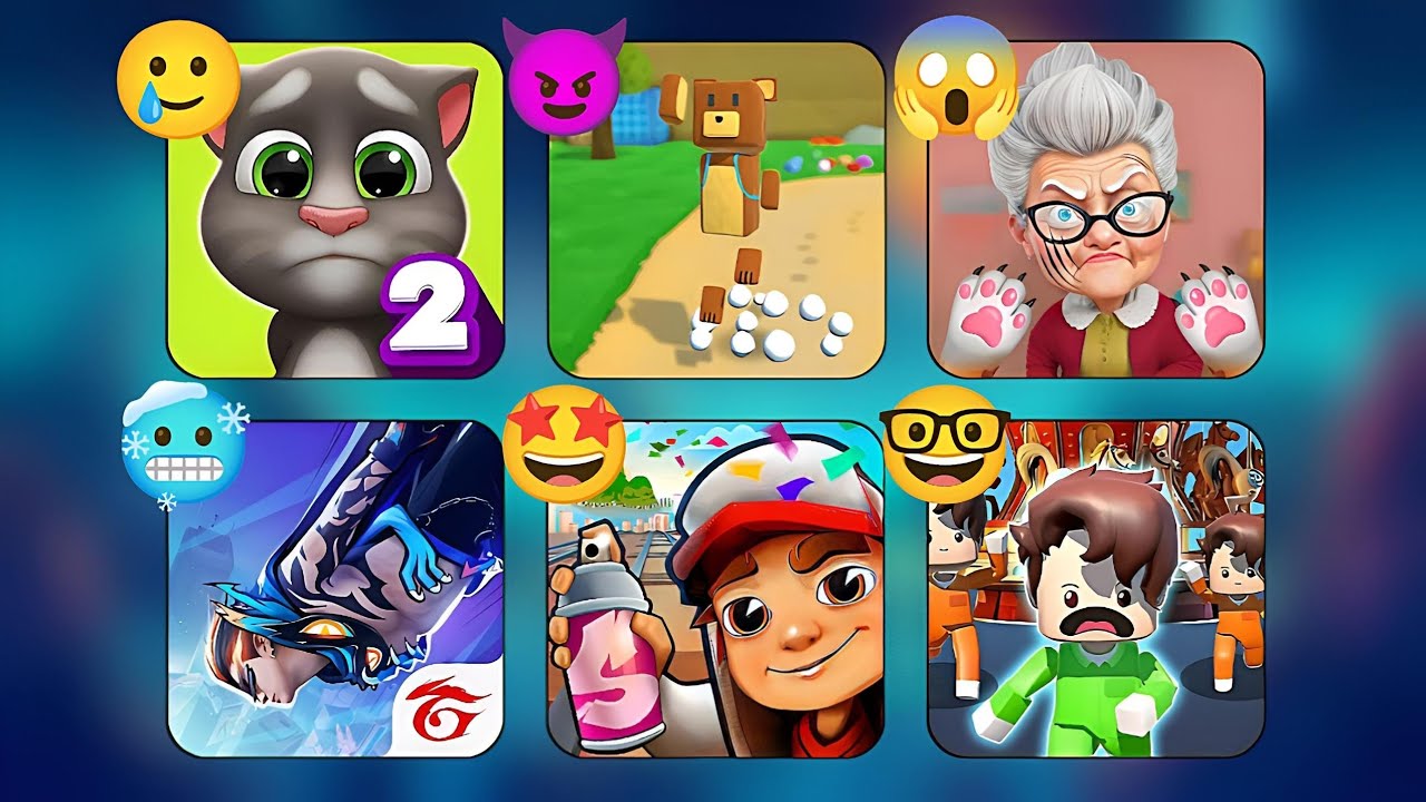 Talking Tom 2,Super Bear Adventure,Bad Cat Simulator,Free Fire,Subway ...