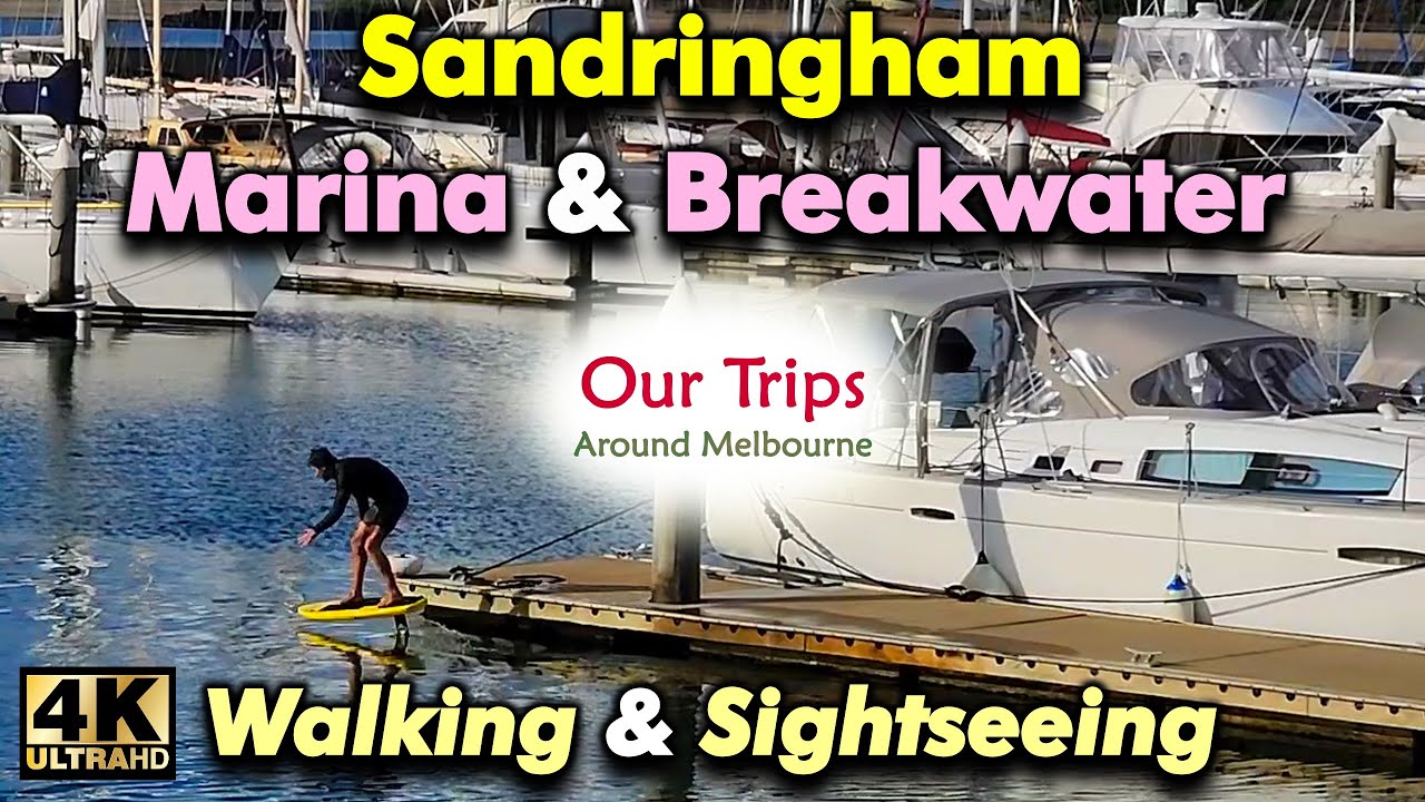 Sandringham Beach Breakwater Pier Marina Melbourne 4K Walk Cinematic ...