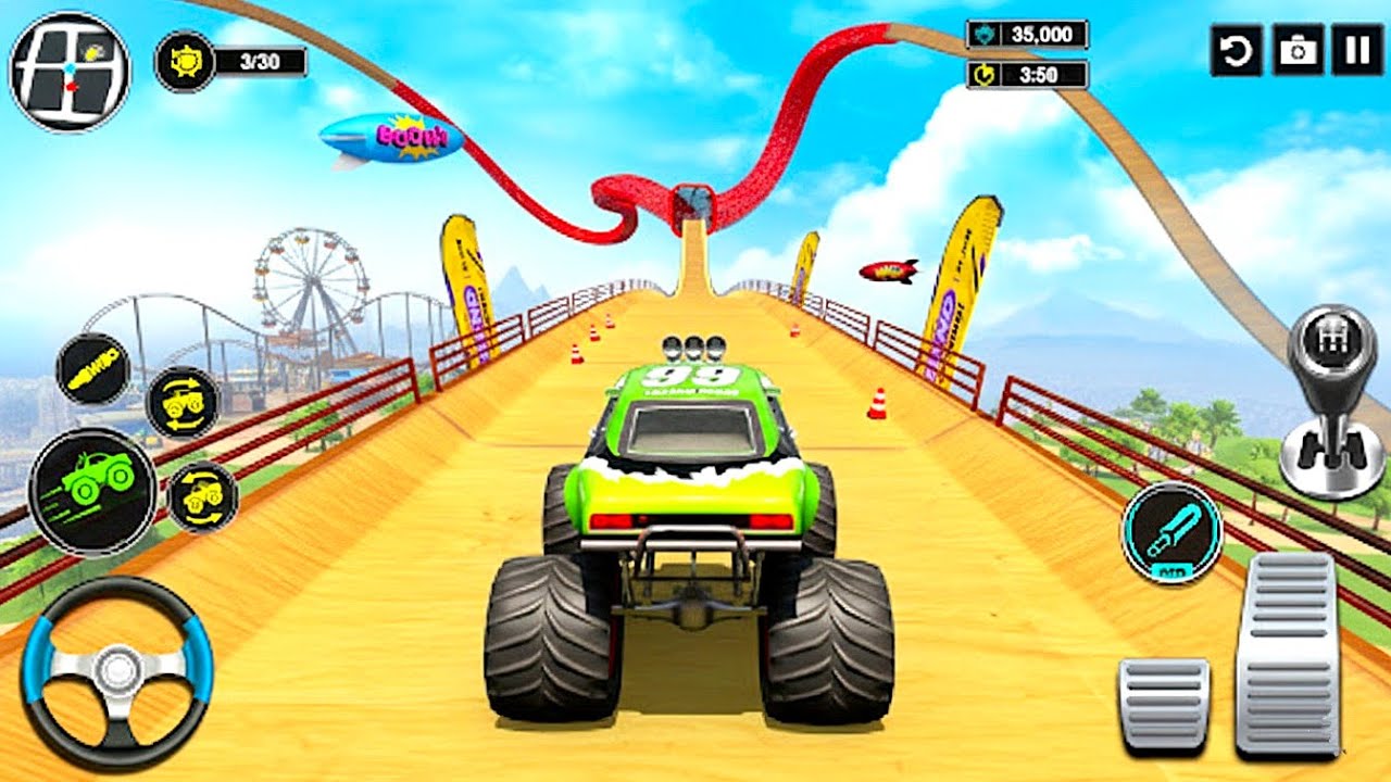 Monster Truck Mega Ramp Extreme Racing - 4x4 Ultimate Car Stunts GT ...