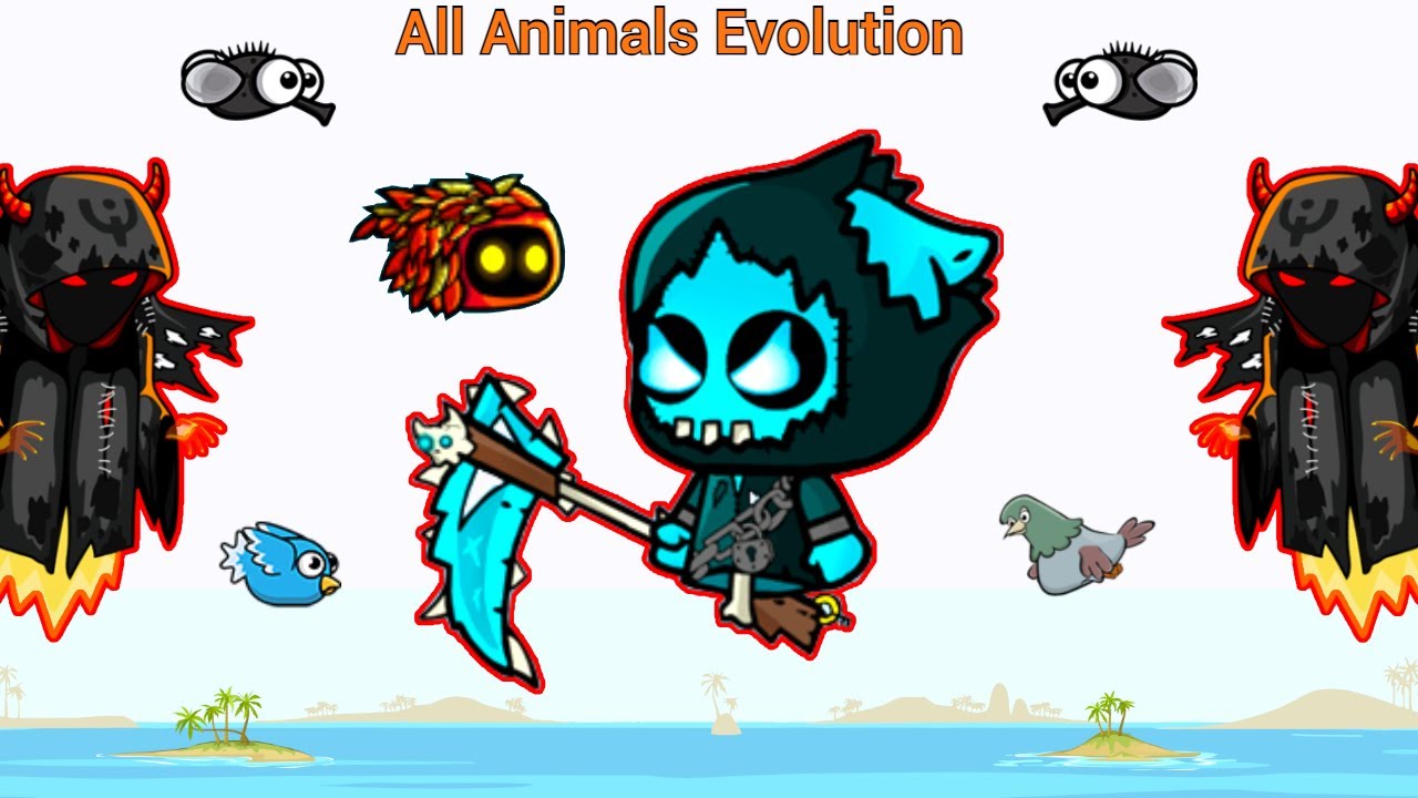 All Animals Evolution With Fighter Frosty Reaper (EvoWorld.io) - YouTube
