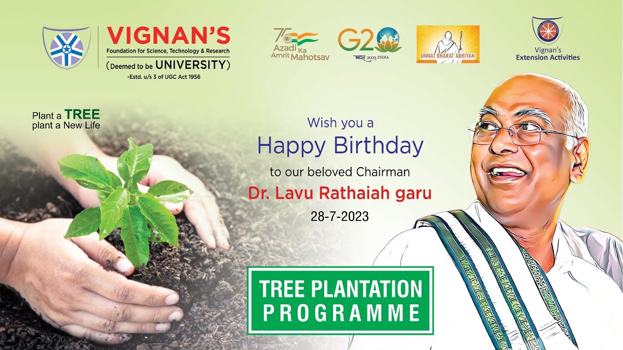 Grand Birthday Celebrations of Dr.Lavu Rathaiah at Vignan! - YouTube