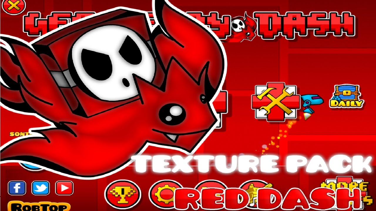 TEXTURE PACK | RED DASH BY SONTAILS104 (STEAM)| GEOMETRY DASH 2.1 - YouTube
