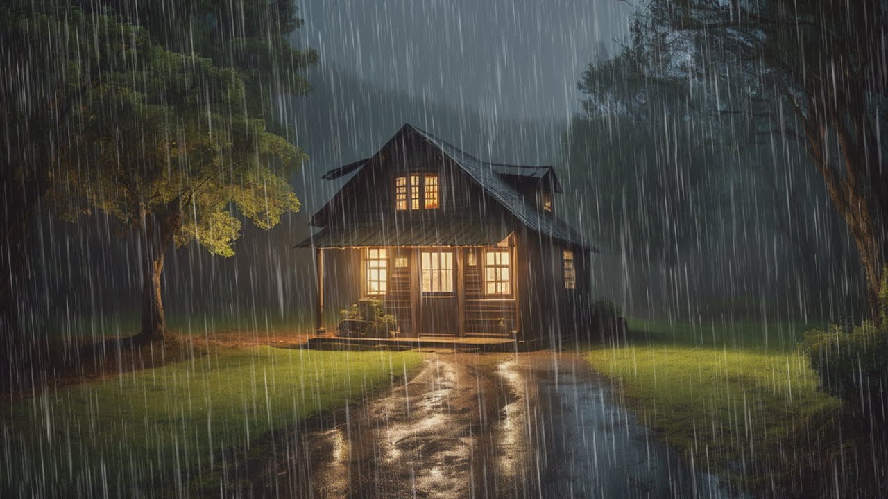 Heavy Rain and thunderstorms, Heavy Rain at Night for Deep Sleep, Rain ...
