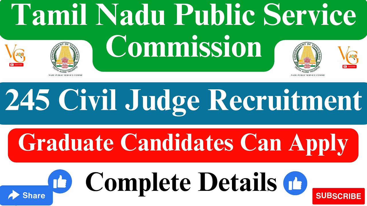 TNPSC CIVIL JUDGE RECRUITMENT 2023 || APPLY ONLINE FOR 245 POSTS ...