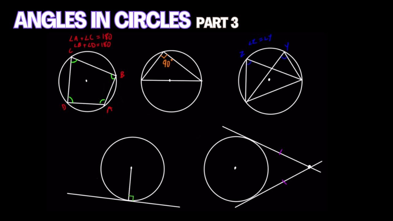 Finding missing angles in circles PART 3 - YouTube