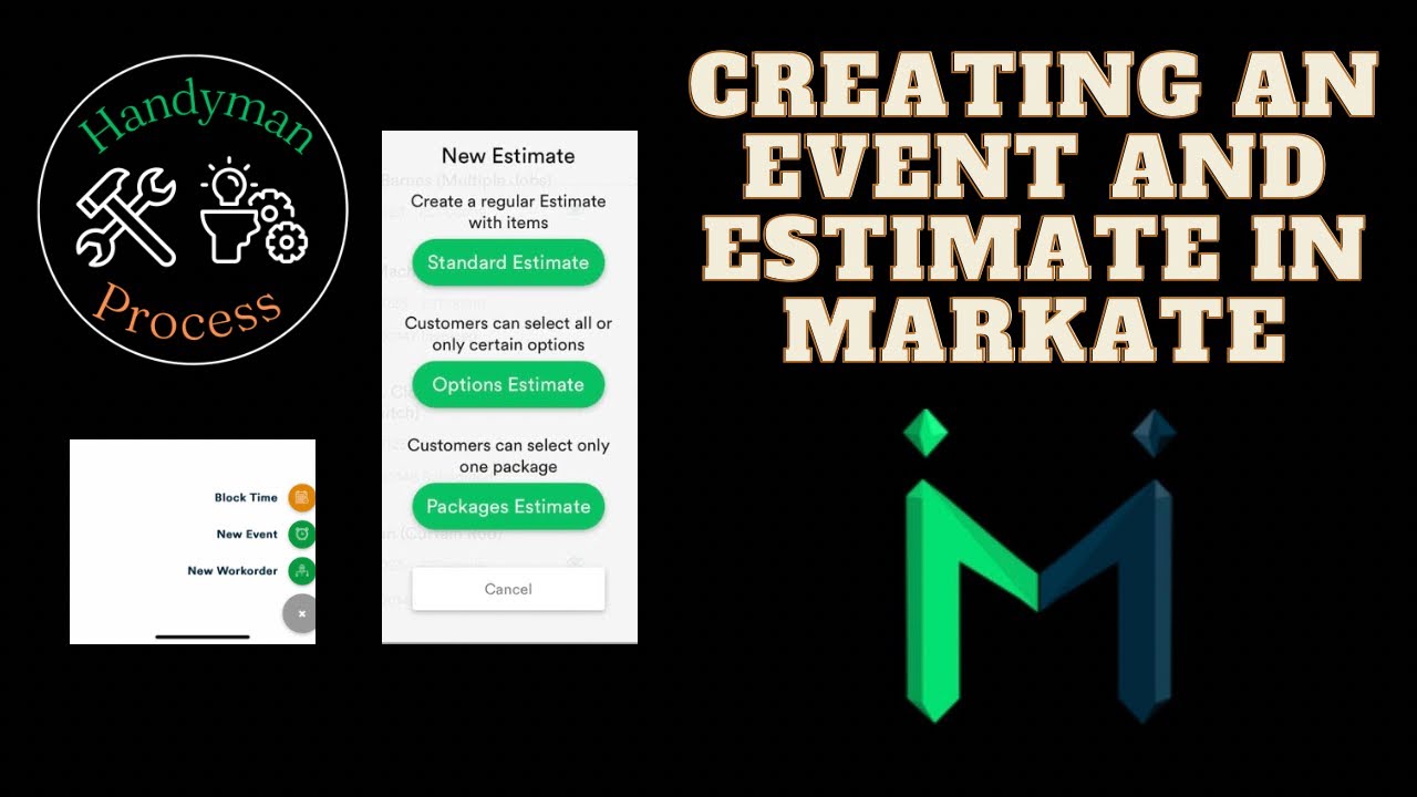 Markate app|Creating an event and estimate in #Markate - YouTube