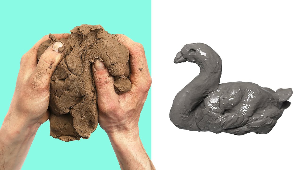 How to make Clay Duck, Roses and Snake | Clay Modelling Projects - YouTube