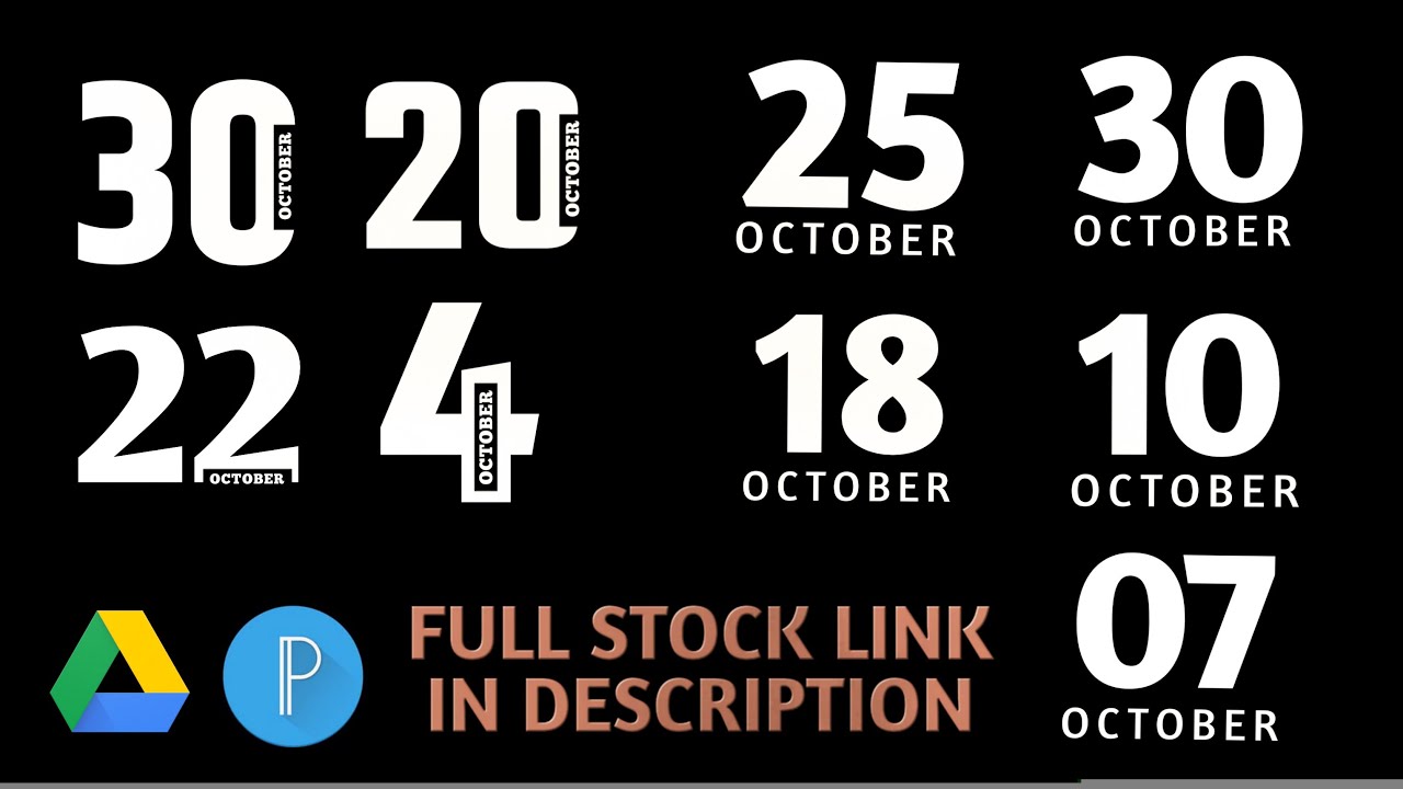 OCTOBER MONTH DATE PNG'S FOR #BIRTHDAYBANNER & FESTIVEL BANNER | # ...