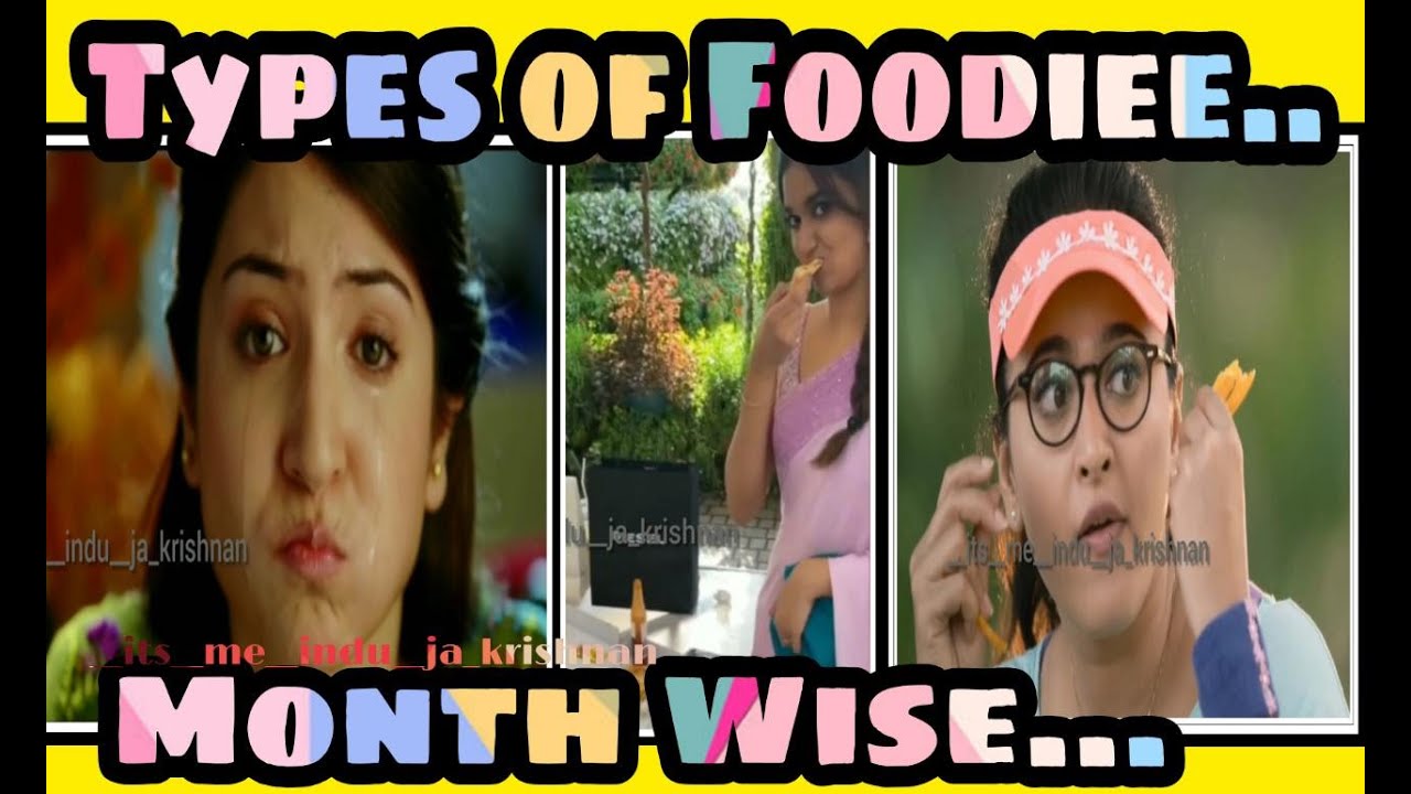 Types of Foodies month wise | Types of Eaters | Month wise | Month wise ...