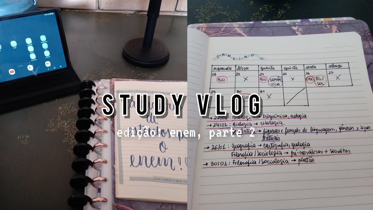 STUDY VLOG 15 | estudando filosofia e mostrando meu caderninho de calendário de estudos pro Enem ...