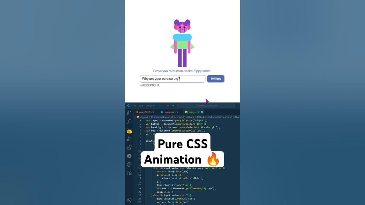 Make Zippy Smile CAPTCHA CSS Animation - YouTube
