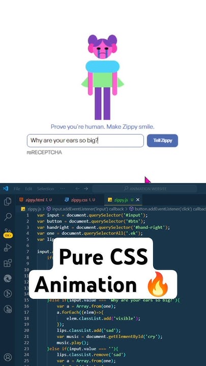 Make Zippy Smile CAPTCHA CSS Animation - YouTube