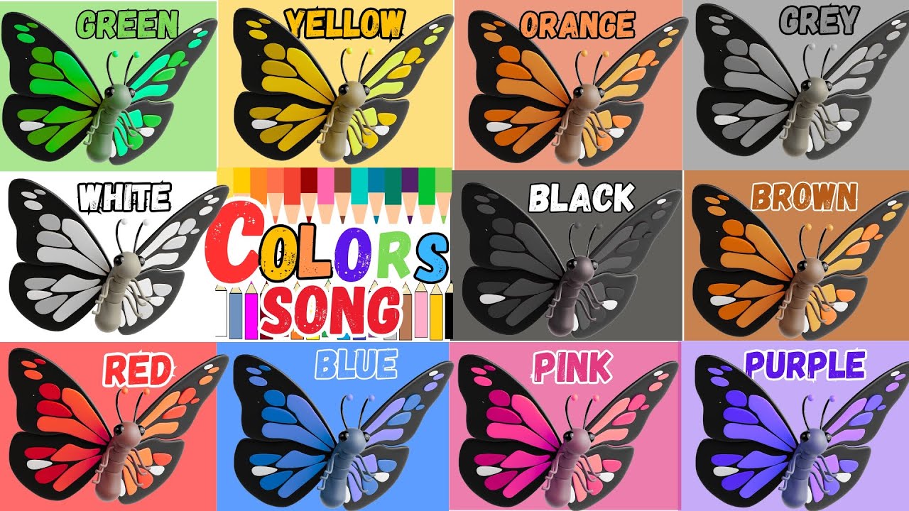 Color Song for Toddlers | Learn Colors with Butterflies | Preschool ...