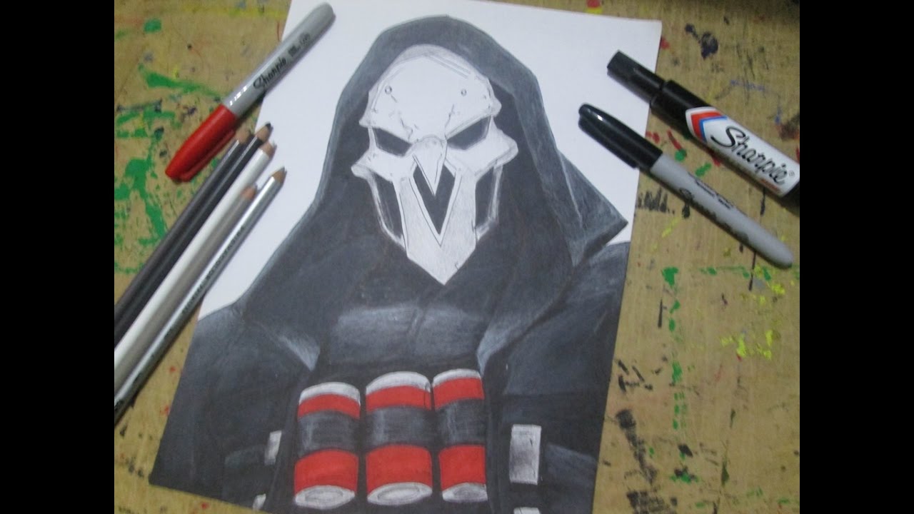 Drawing Reaper (overwatch) - markers - YouTube