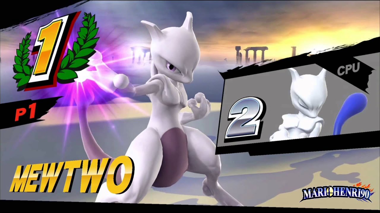 Super Smash Bros Wii U - Mewtwo Victory screen Animations - YouTube