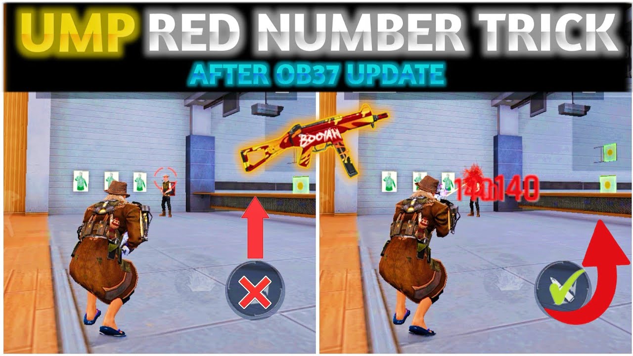 UMP Red Number Trick🔥In Free Fire | UMP Rotation Drag Trick | UMP Auto Headshot Aimlock Trick ...