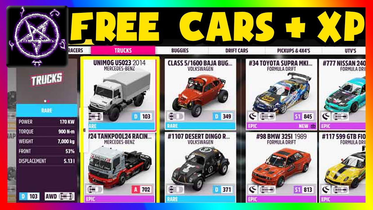 Forza Horizon 5 - FREE CARS, Unlock ALL cars & Add XP (lvl + wheelspins ...