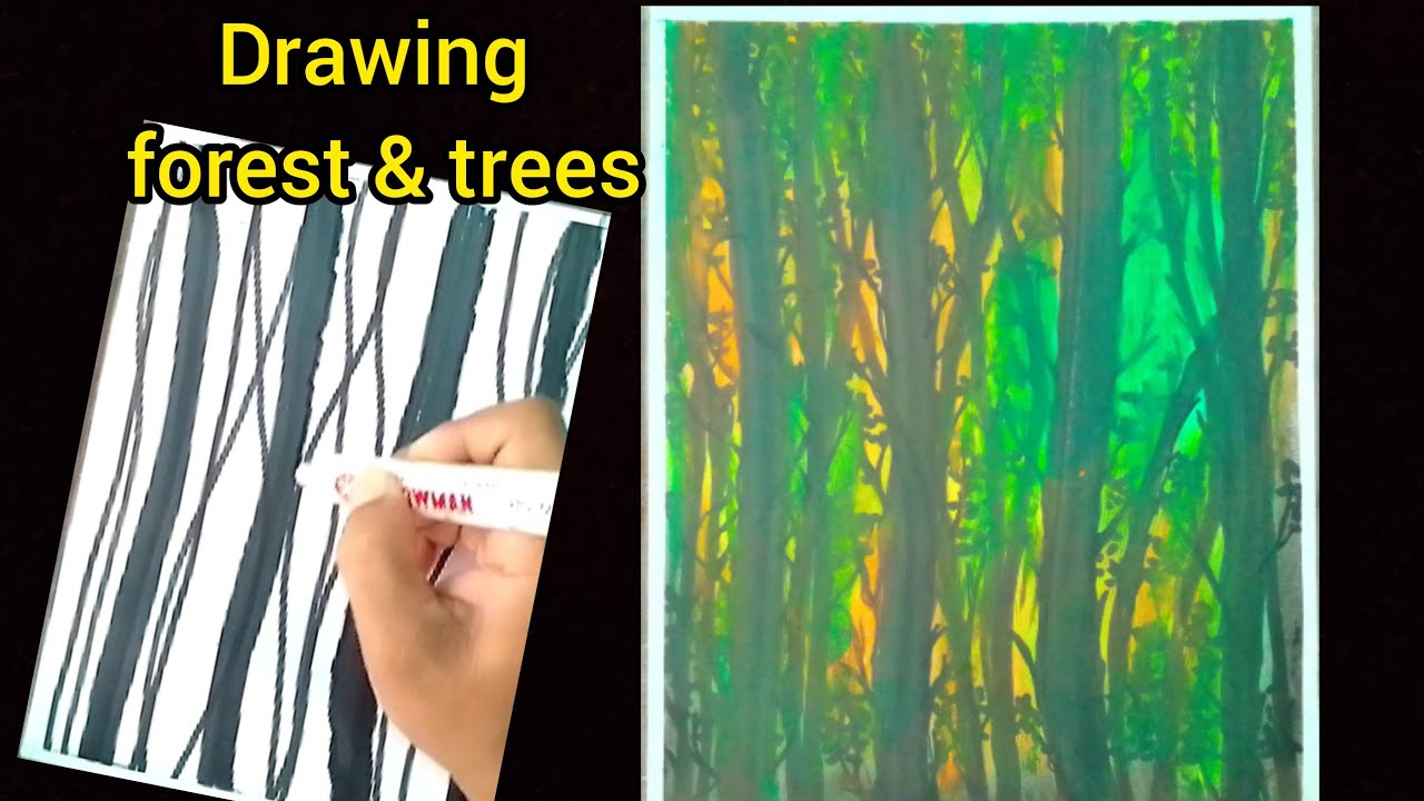 Forest Techniques Drawing. Cara Menggambar Hutan - YouTube