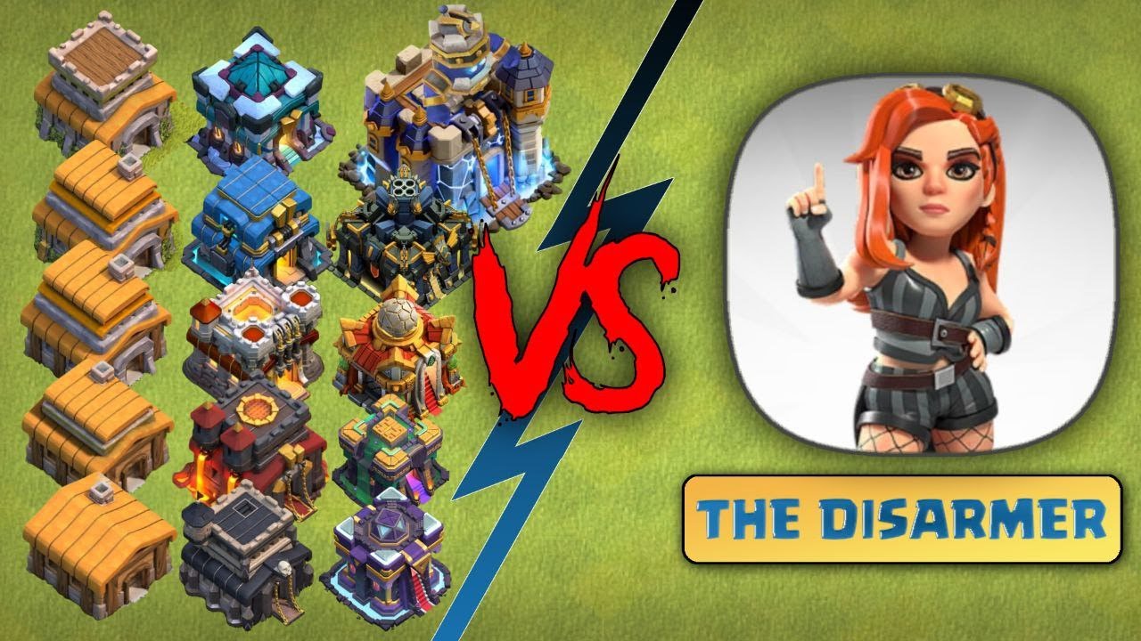 Disarmer vs Every Town Hall in Clash of Clans | Endless Defense ...