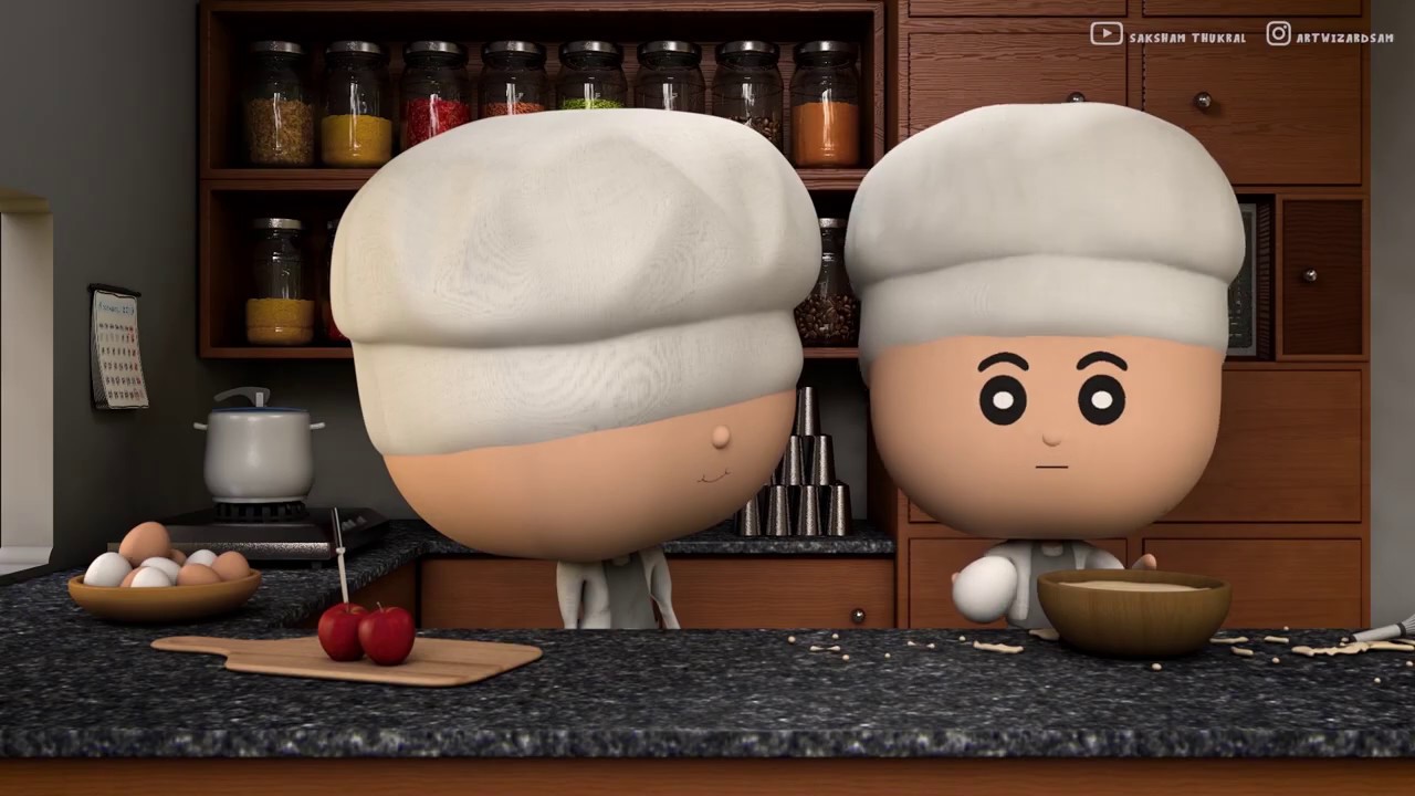 Bobbleheads Try Cooking! - 3D animated short film | Saksham Thukral ...