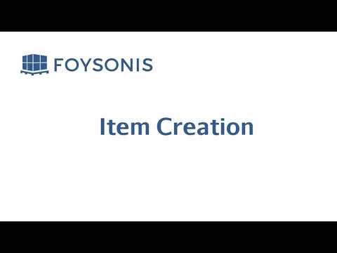 Item Creation in Foysonis WMS - YouTube