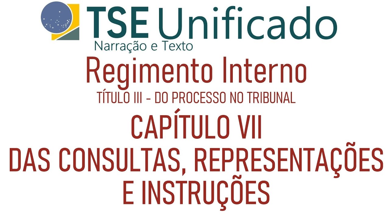 TSE REGIMENTO INTERNO - TÍTULO III - CAPÍTULO VII - DAS CONSULTAS ...