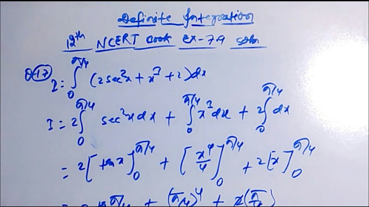 DEFINITE INTEGRATION II 12TH NCERT EX 10.4 SOLN CBSE BSEB ICSE NIOSE ...
