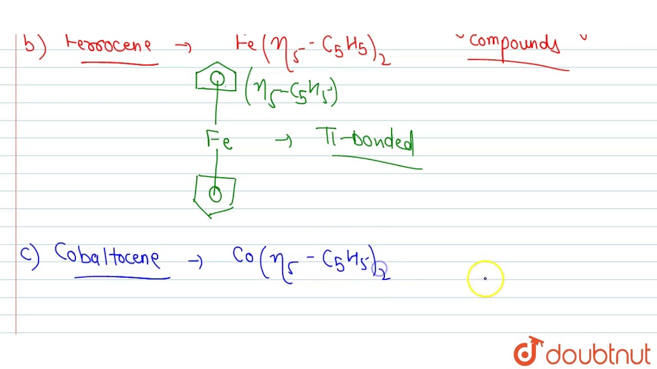 An example of a sigma bonded organometallic compound is: - YouTube