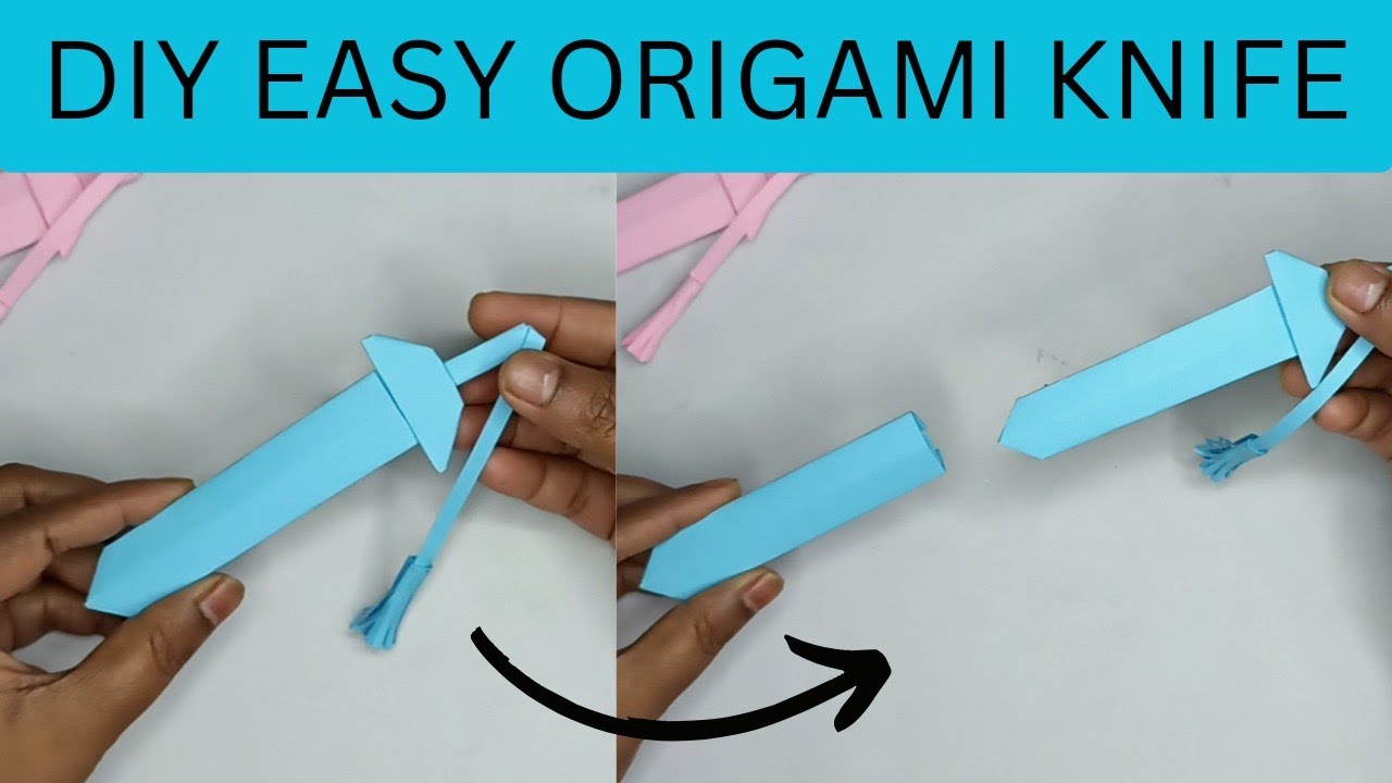 How to make Origami Open and Close Knife 🔪 | DIY Easy Origami Knife ...