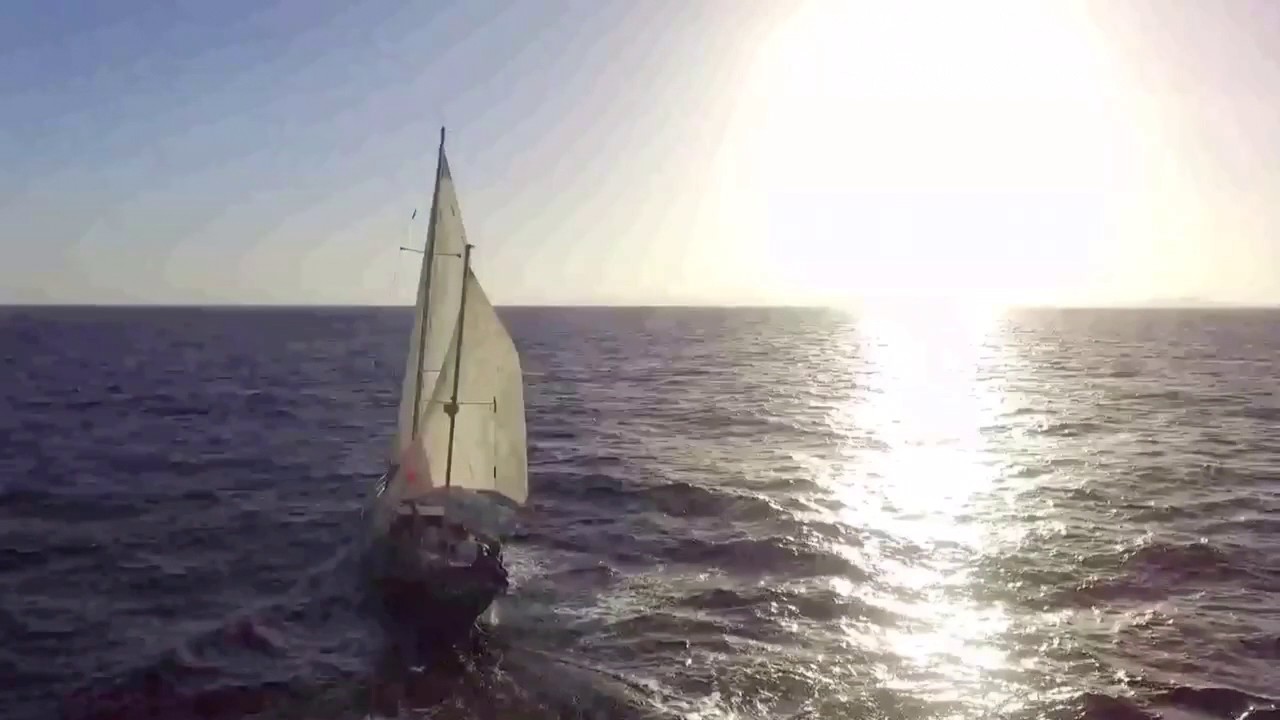 Sailing with mizzen staysail (Drone video) - YouTube