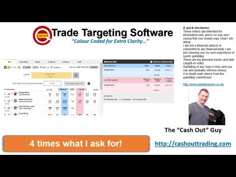 Betfair "Cash Out" Trade using "Betfair "Auto Trade" - YouTube