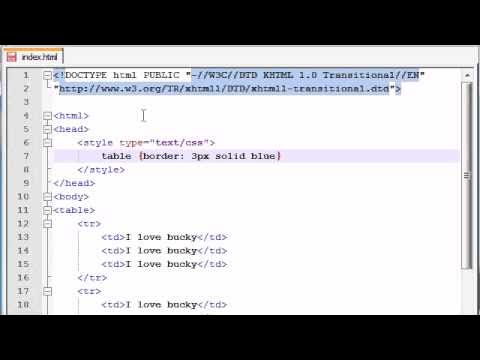 XHTML and CSS Tutorial - 26 - Styling Tables - YouTube