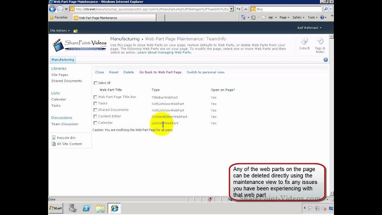 Open a web page in maintenance view - YouTube
