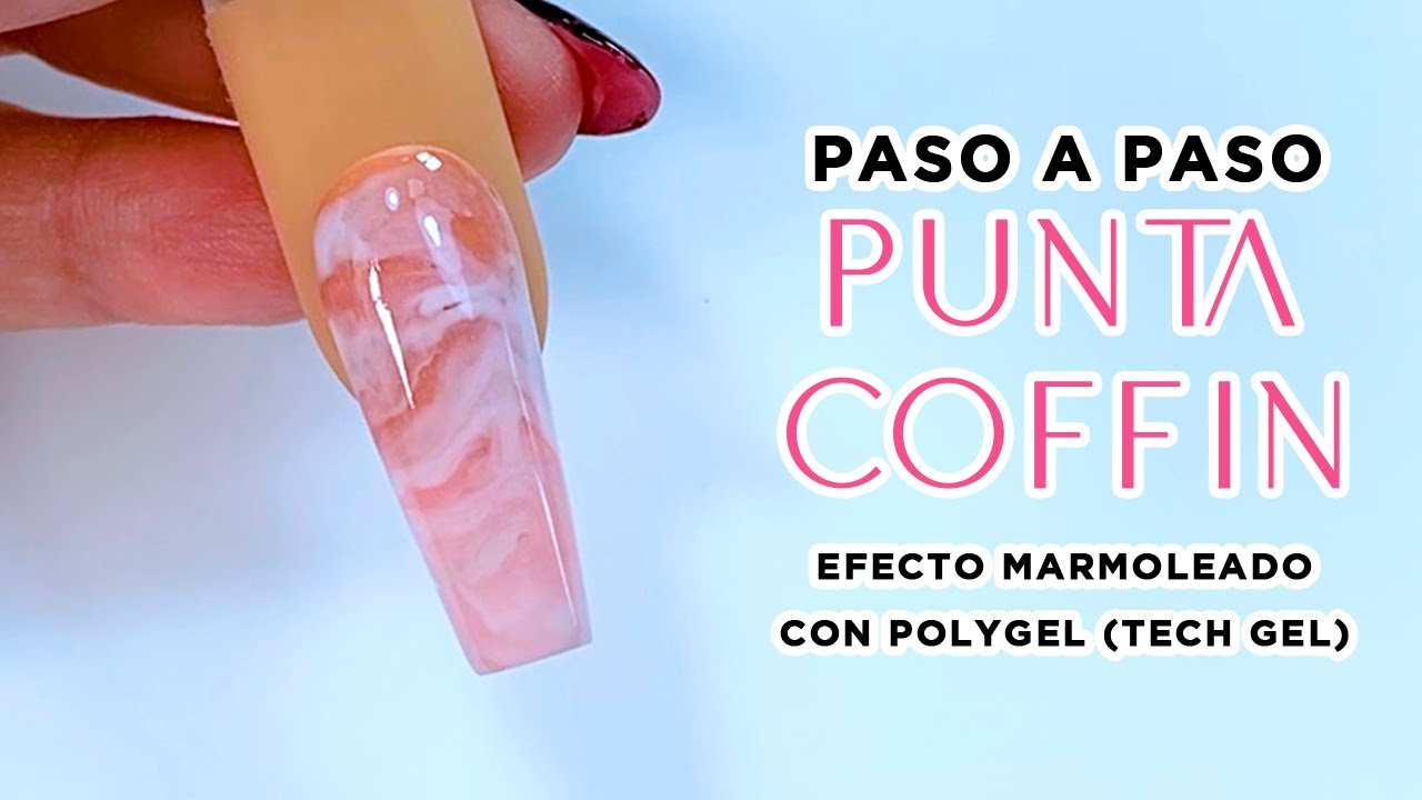 ¿CÓMO HACER LA PUNTA COFFIN CON POLYGEL? CON EFECTO MARMOLEADO | PASO A ...