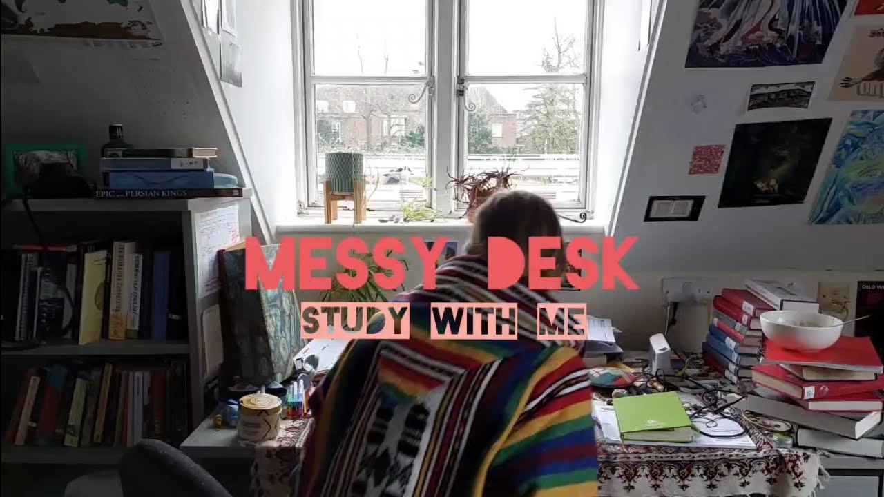 messy desk study with me (1hr) - YouTube