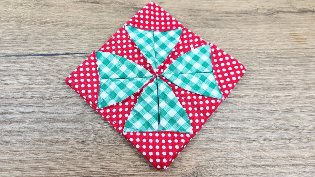 Patchwork Style Fabric Coaster - YouTube